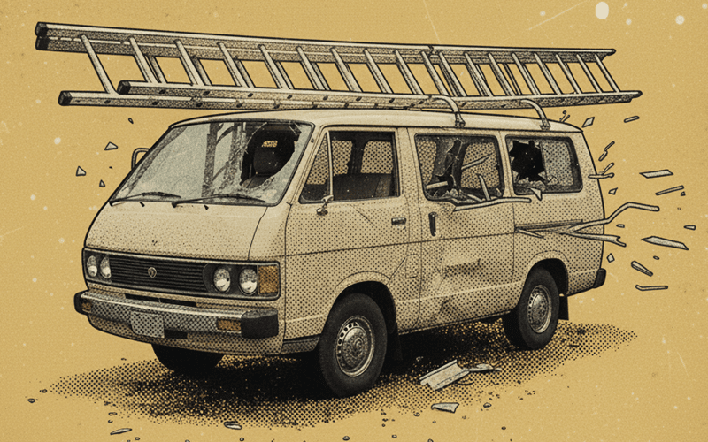 ladder on roof of van | Builtin Insurance Brokers